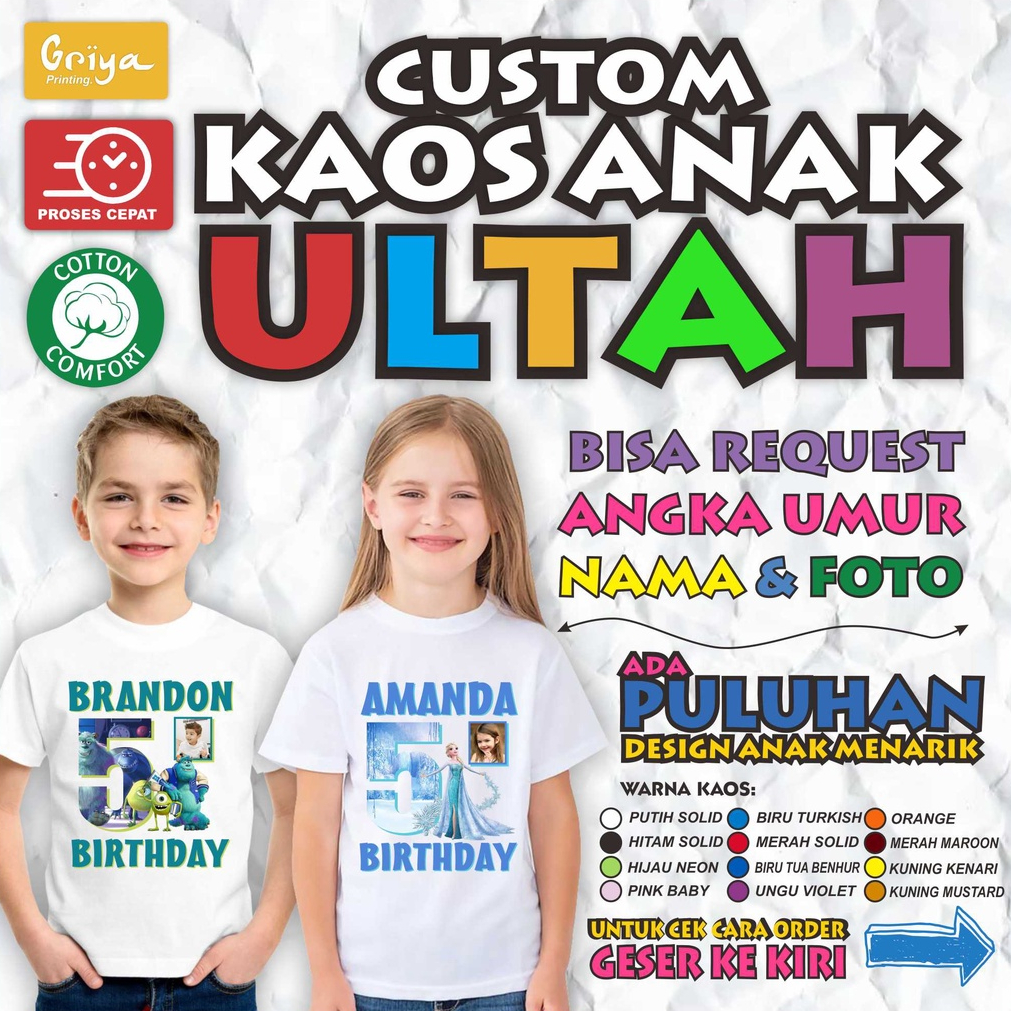 Jual KAOS BAJU ULTAH ULANG TAHUN ANAK / ULTAH ULANG TAHUN KELUARGA BISA ...