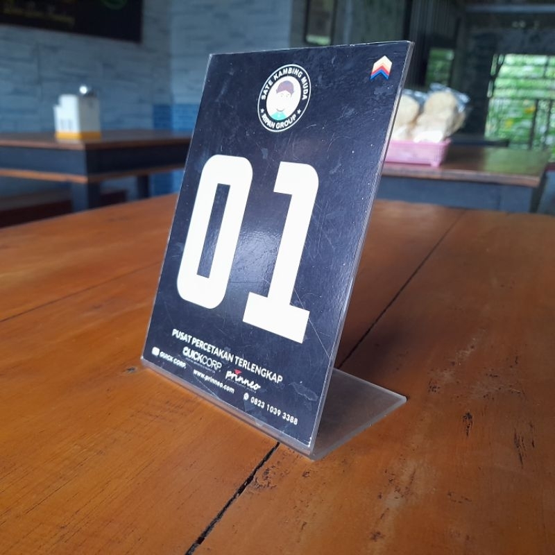 Jual AKRILIK DISPLAY NOMOR MEJA CAFE / RESTO / PAPAN ANTRIAN UKURAN A6 ...