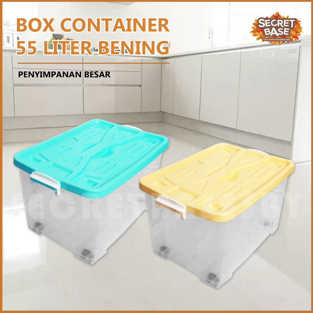 Jual BOX CONTAINER 55 LITER + RODA - Kontainer Box Plastik / Kotak ...