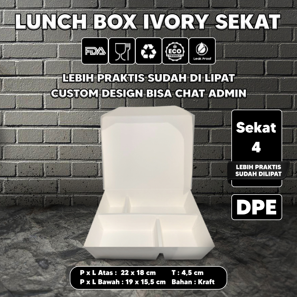 Jual Paper Lunch Box Sekat 4 - Kertas Lunch Box Sekat 4 - Food Grade ...