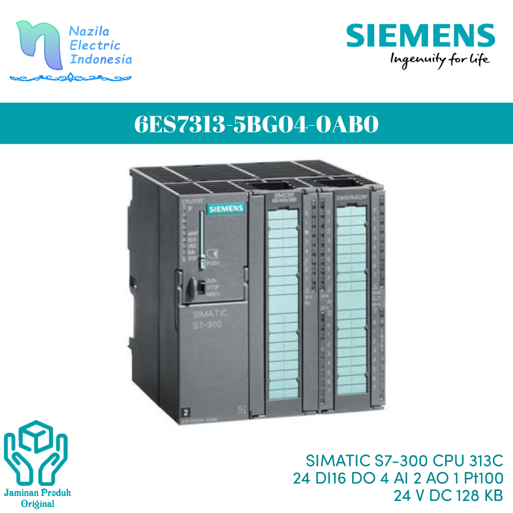 Jual Siemens Simatic 6ES7 313 / 6ES7313-5BG04-0AB0 S7-300 CPU 313C ...