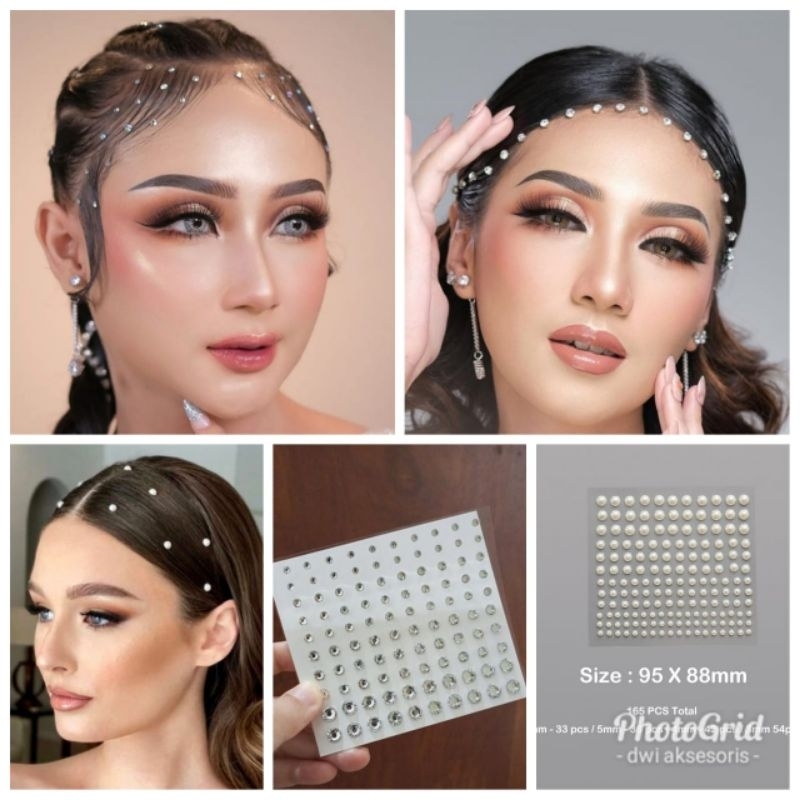 Jual Hiasan rambut mutiara tempel manik manik tempel pearl sticker ...