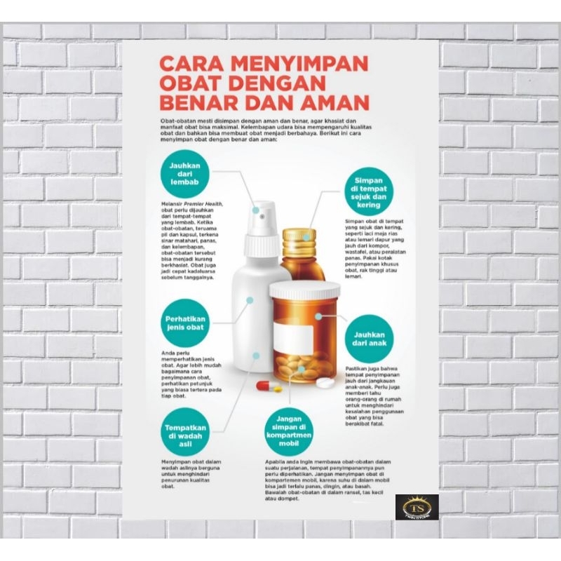 Jual Poster Kesehatan Tentang Cara Menyimpan Obat Dengan Benar dan Aman ...