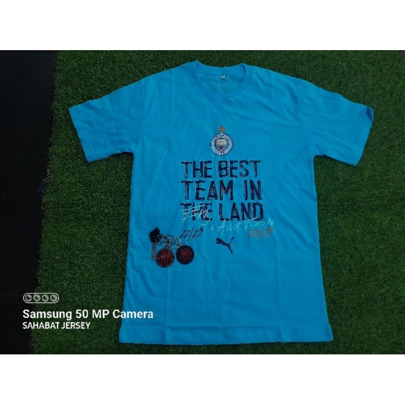 Jual T-Shirt Man.City Trieble Winner 2023 Official Bahan Cutton Combed ...