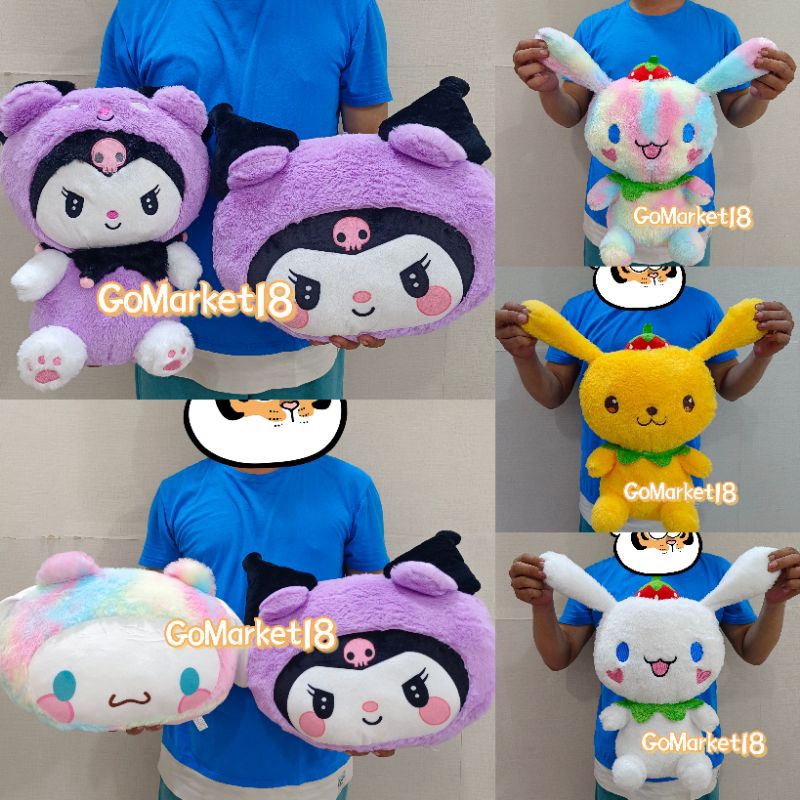 Jual Bantal dan Boneka Sanrio Kuromi My Melody Cinnamoroll Pompompurin Rainbow Lembut Soft ...