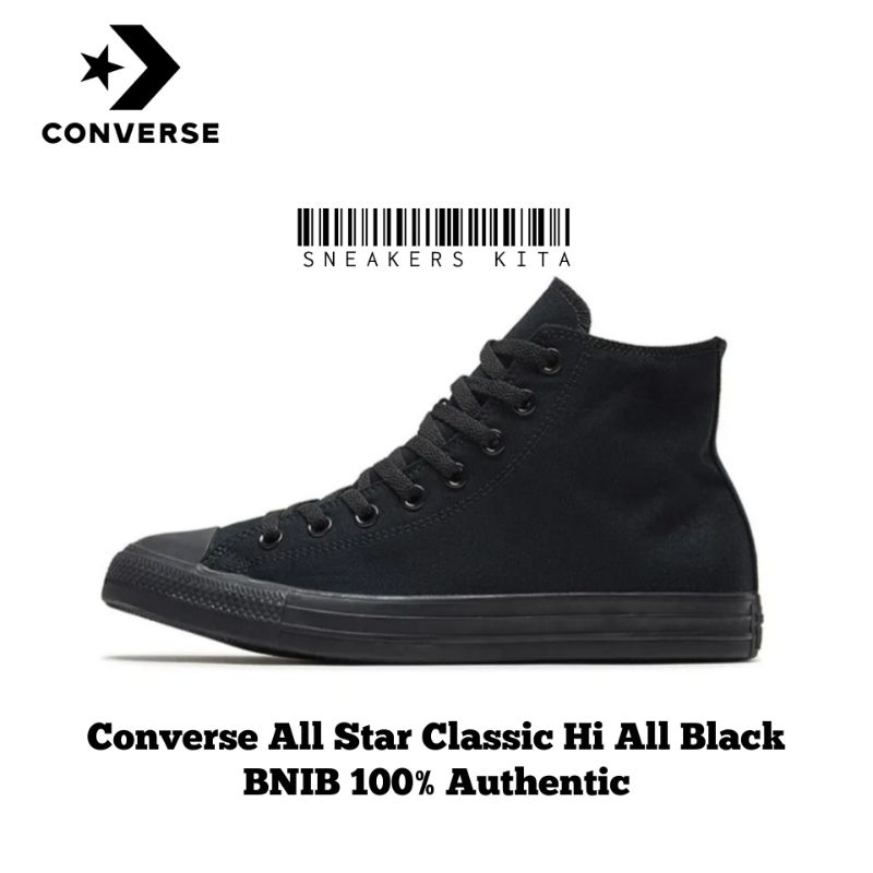 Jual Sepatu Converse All Star Classics Hi All Black BNIB 100% Authentic ...