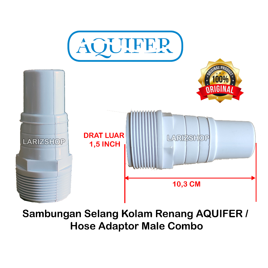 Jual Sambungan Selang Kolam Renang AQUIFER / Hose Adaptor Male Combo ...