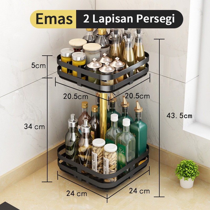 Jual Rak Dapur Berputar Rak Bumbu Meja Sudut Minyak Saus Garam Cuka ...