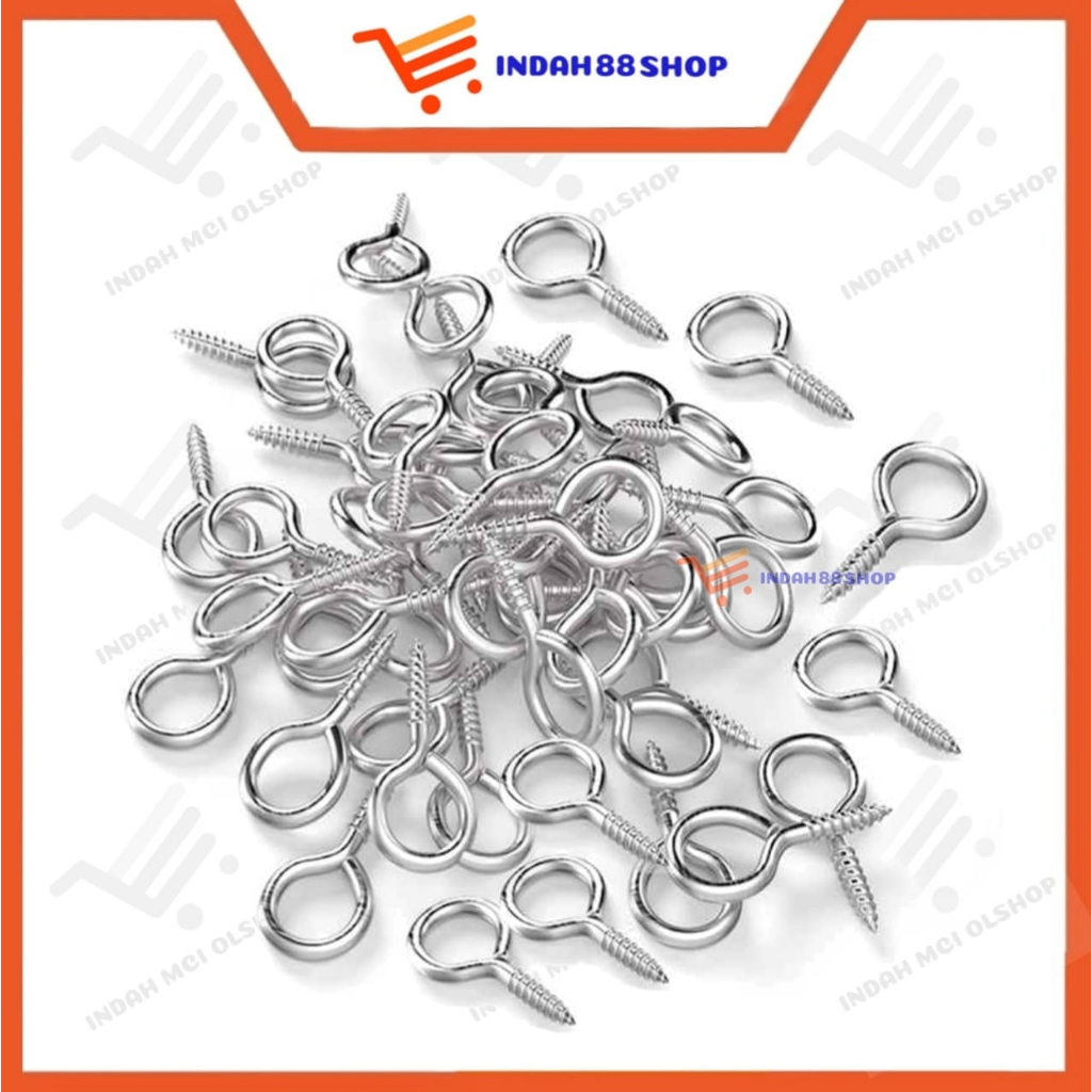 Jual SCREW EYES / BAUT O / HOOK TUTUP - ISI 10pcs | Shopee Indonesia