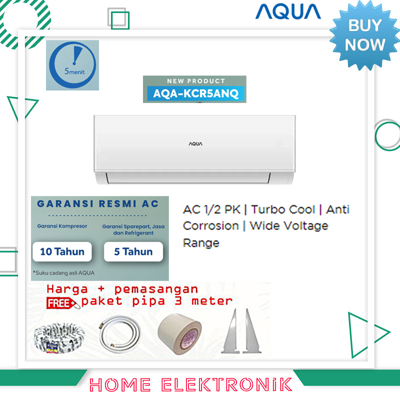 Jual AC AQUA TERBARU AQA-KR5FQDL 1/2 PK+PEMASANGAN | Shopee Indonesia