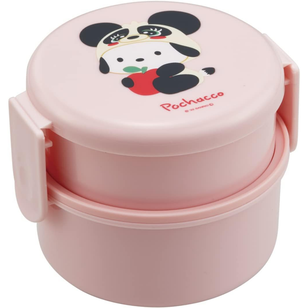 Jual [Skater] PREORDER Round Lunch Box 2 Tier With Fork Bento Box Lunch Box Disney Sanrio ...