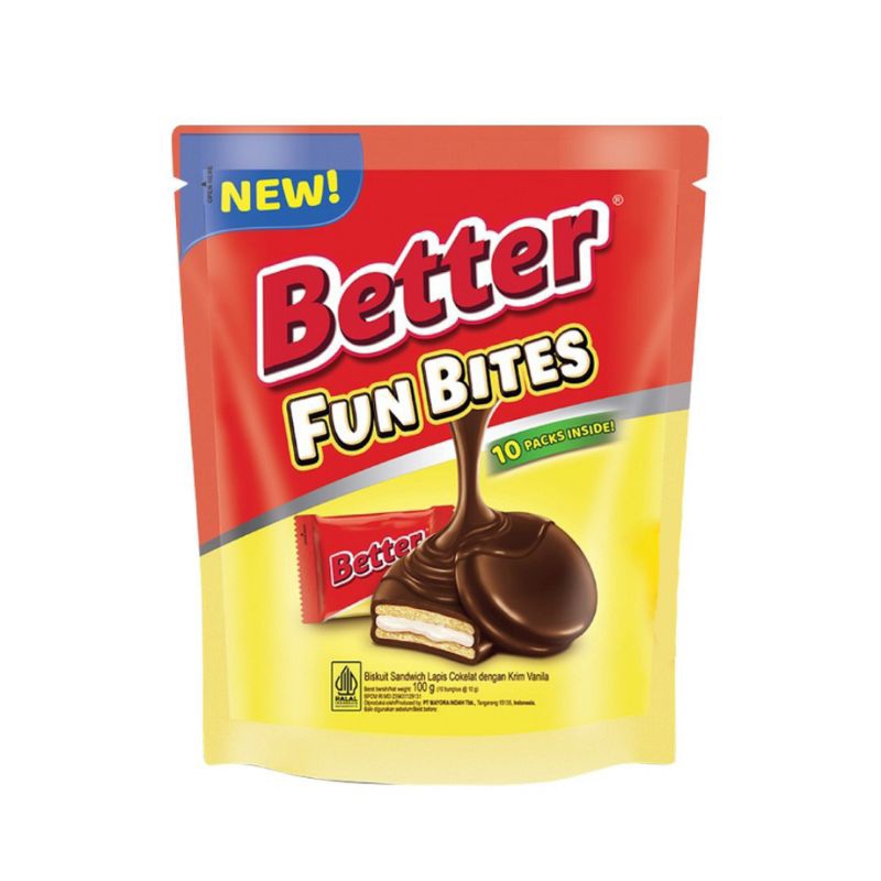 Jual Better fun bites sandwich coklat vanila pouch 100g | Shopee Indonesia