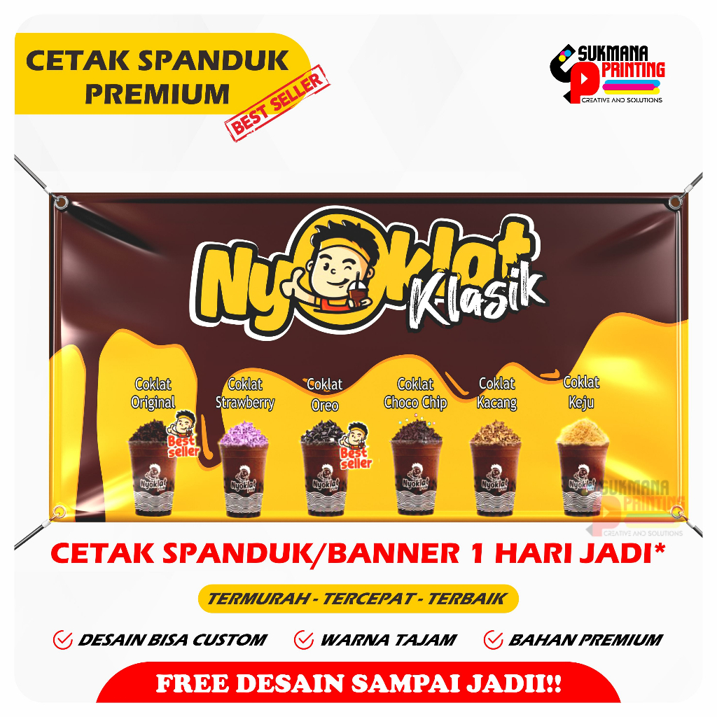 Jual CETAK SPANDUK BANNER JUALAN ES NYOKLAT KLASIK BAHAN PREMIUM FLEXI ...
