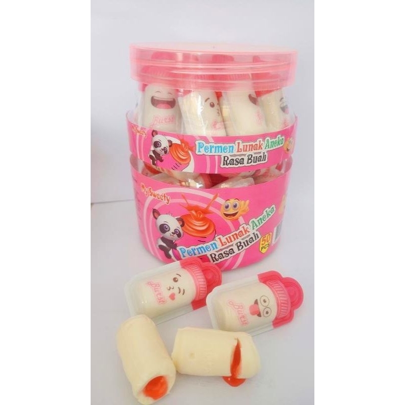 Jual Permen Cemilan Snack Lunak Botol Susu Milk Bottle Panda Beruang ...