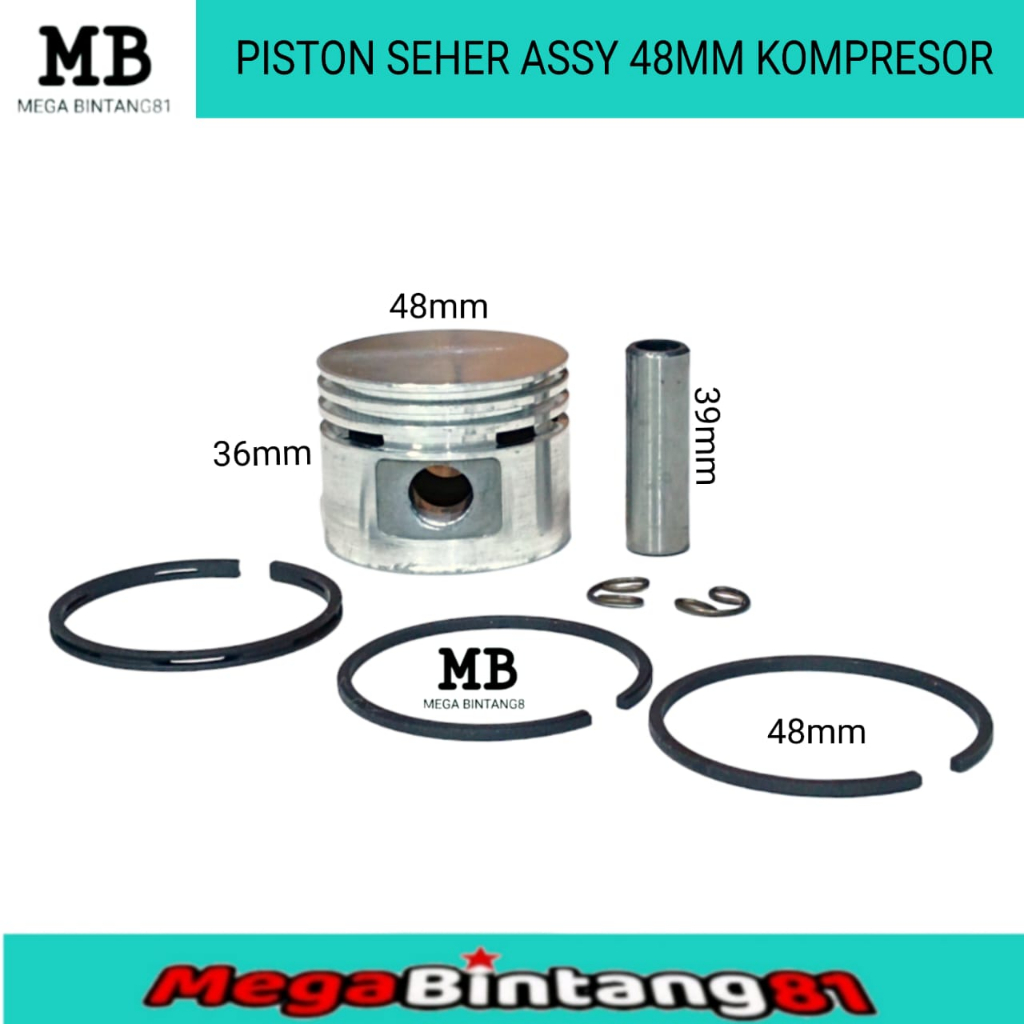 Jual Piston seher assy kompresor 48mm piston kompresor angin seher ...