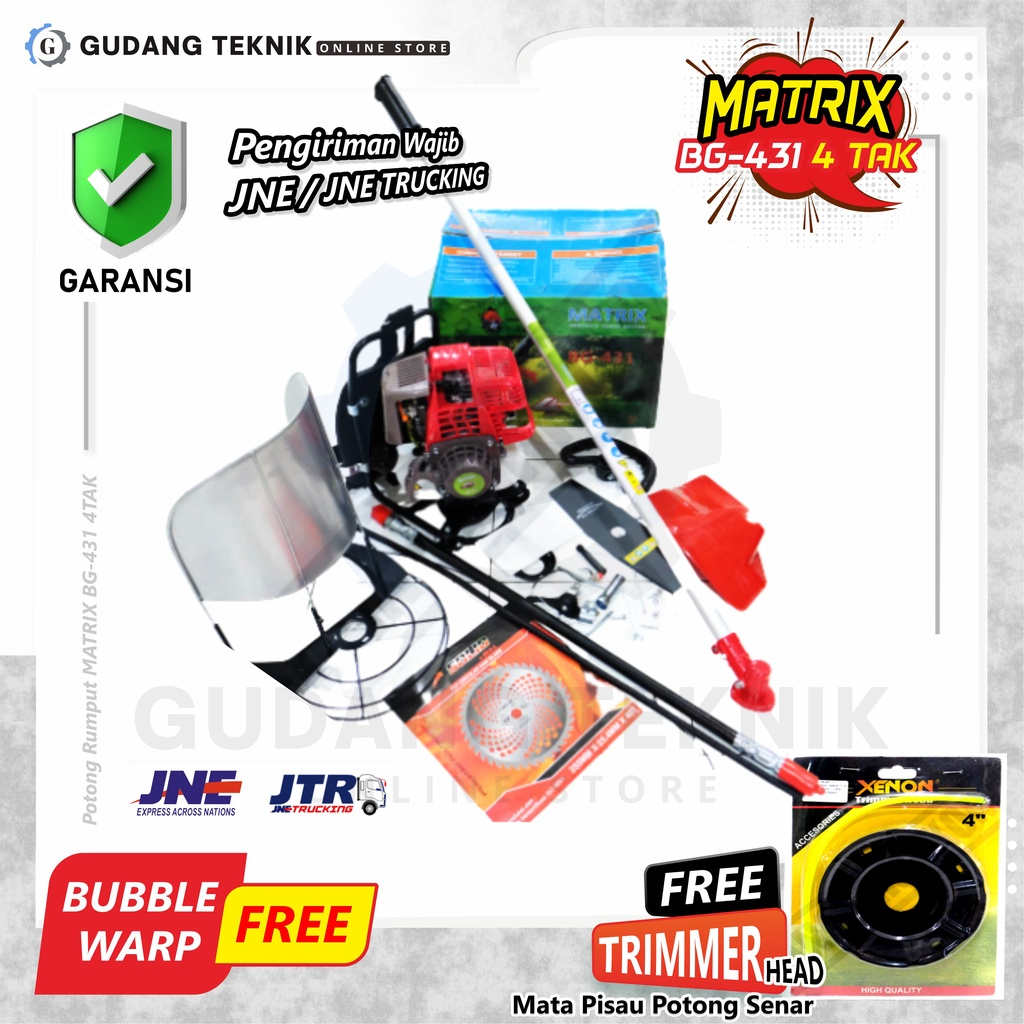 Jual Mesin Potong Rumput Gendong 4 Tak BG431 MATRIX / Brush Cutter Paddy Reaper Pemotong Rumput ...