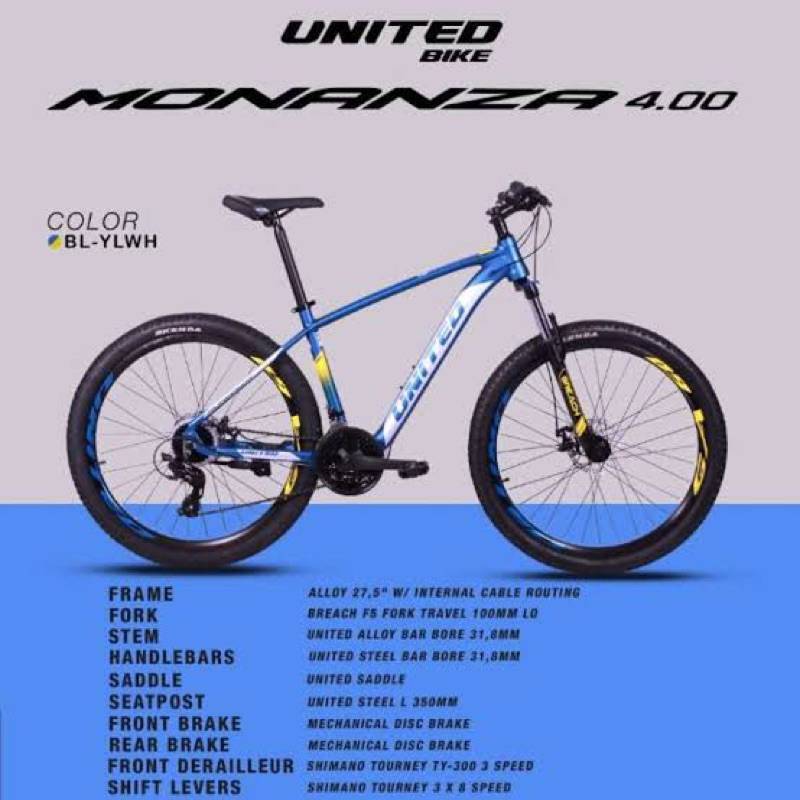 Jual Sepeda MTB United 27.5 Monanza 4.00 | Shopee Indonesia