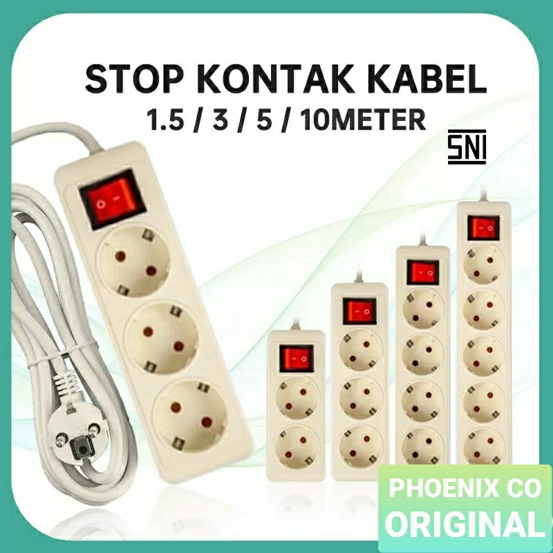 Jual TERMURAH!!! STOP KONTAK + KABEL 2/3/4/5 LUBANG 1.5/3/5/10 METER SNI | Shopee Indonesia