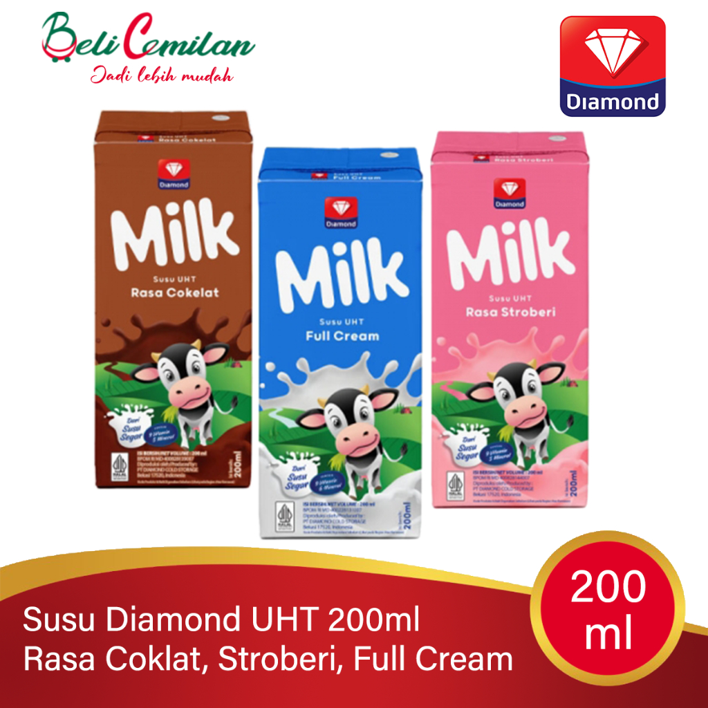 Jual Susu UHT Diamond 200ml Aneka Rasa | Shopee Indonesia