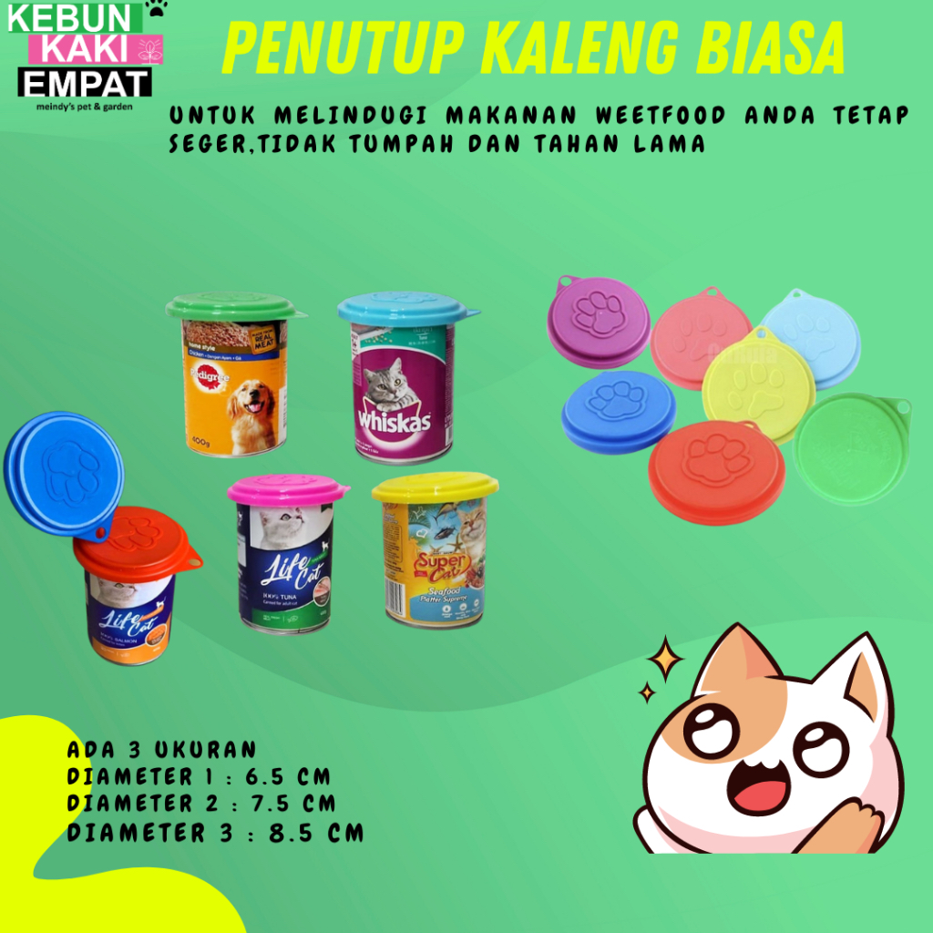 Jual Penutup Kaleng Makanan Kucing Biasa Canned Cat Food Lid Cover ...