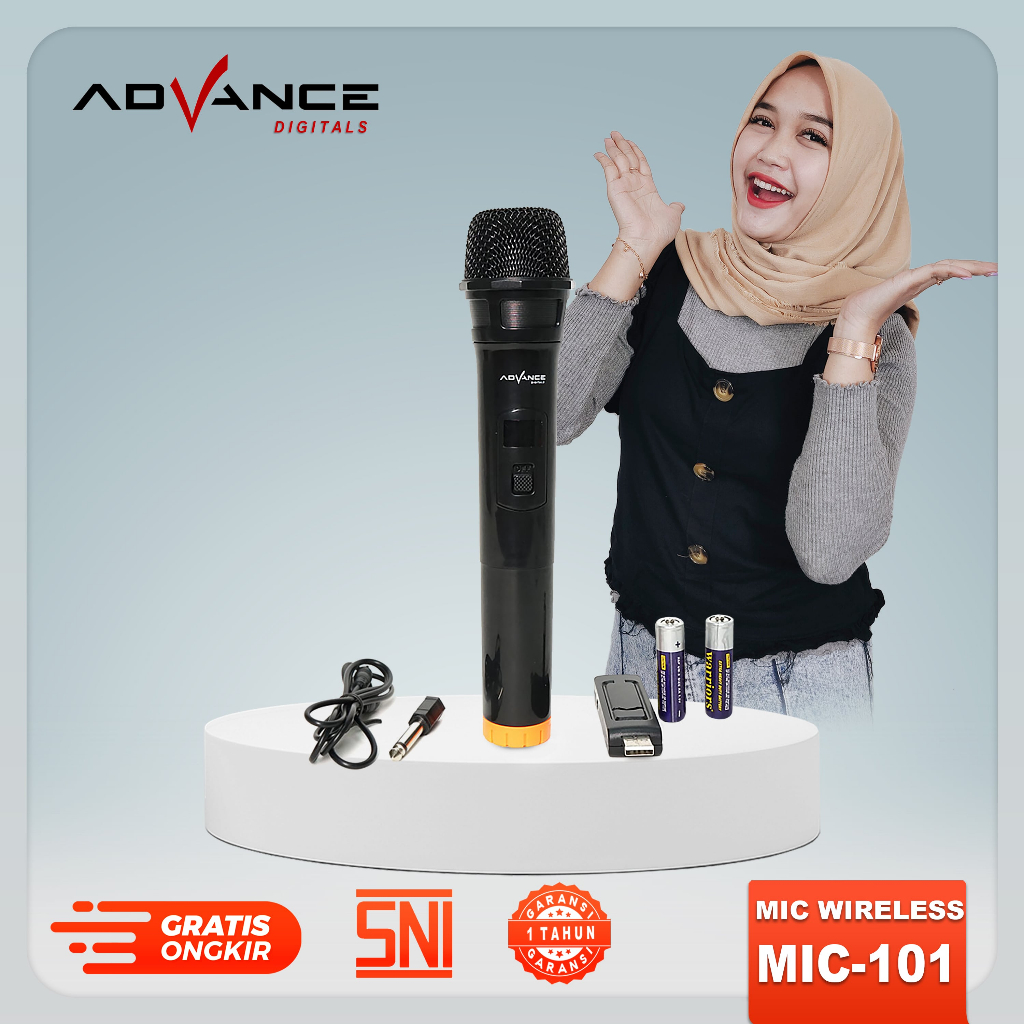 Jual Advance MIC101 Wireless Microphone Karaoke Single Mikropon Nirkabel Portable / Professional ...