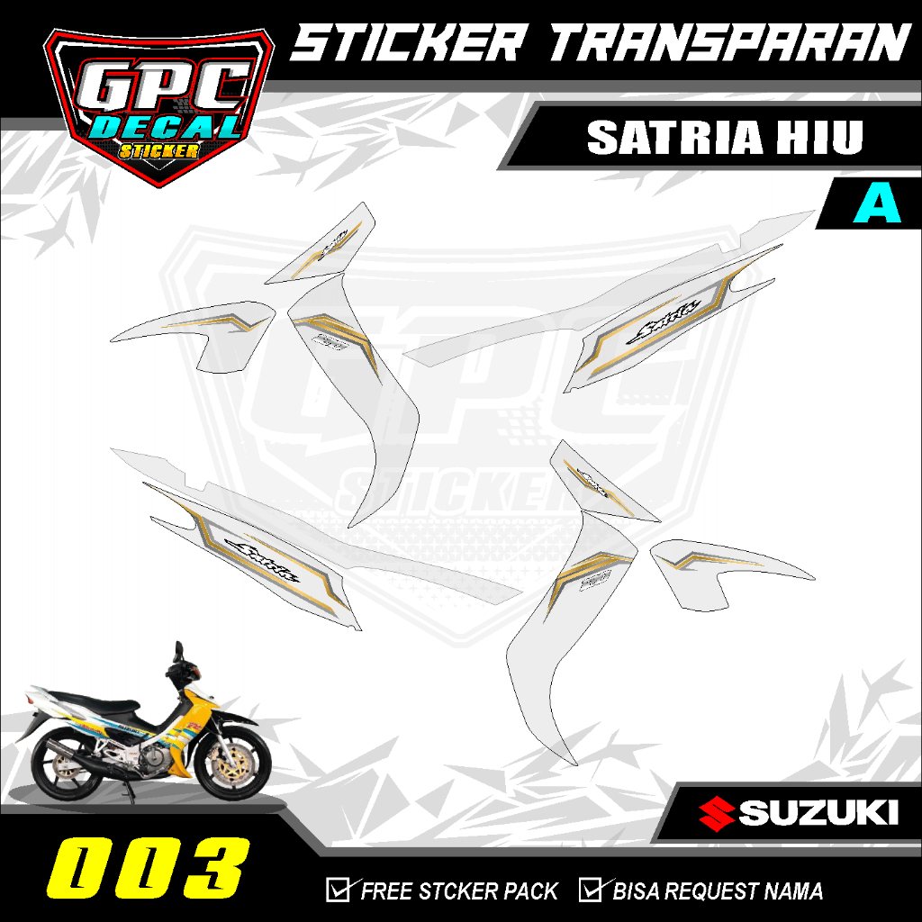 Jual STRIPING SATRIA HIU TRANSPARAN VARIASI LIST MOTOR DESAIN MINIMALIS ...