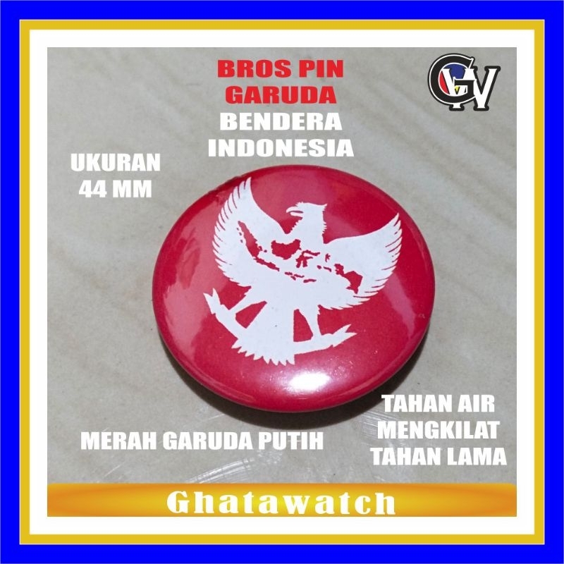 Jual Bros pin Garuda bendera indonesia merah putih Glossy 44mm | Shopee ...