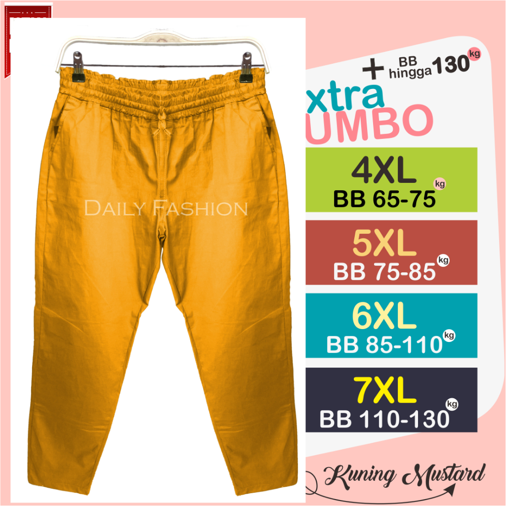 Jual UKURAN BESAR BB 130kg 7XL CELANA PANJANG WANITA PANTS SUPER JUMBO CASUAL BAGGY PANTS ...