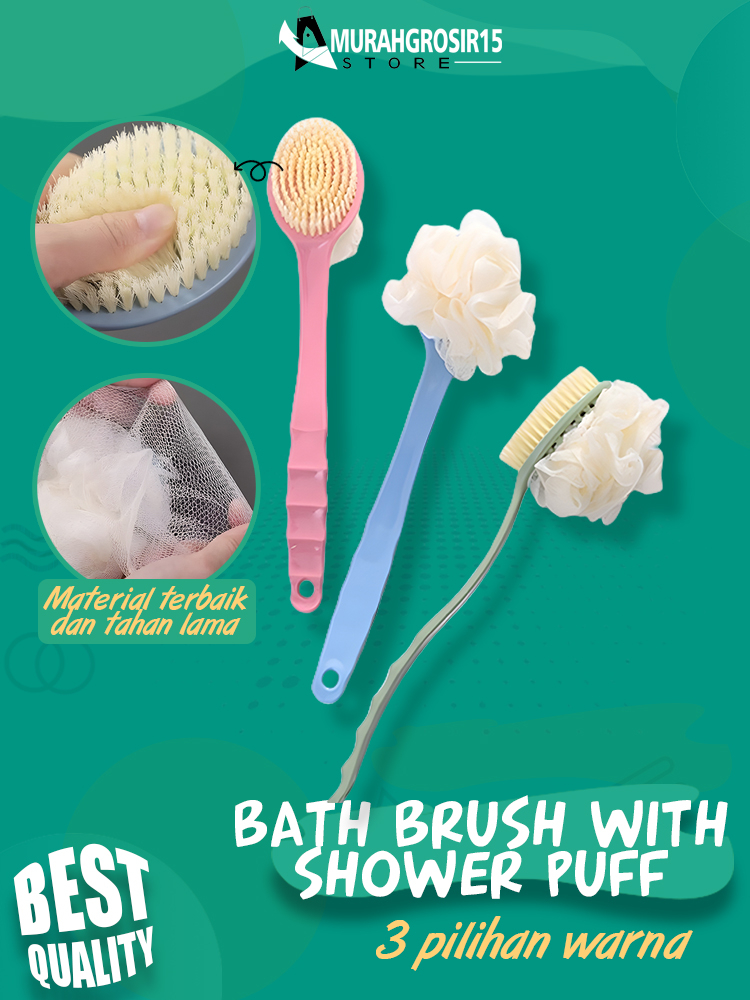 Jual Sikat Mandi Bath Brush Back Rubbing with Shower Puff / Sikat ...