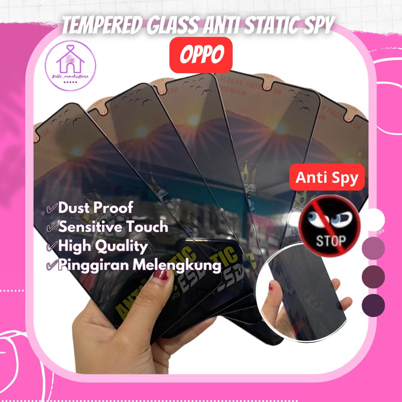 Jual TEMPERED GLASS ANTI GORES KACA ANTI STATIC SPY PREMIUM FOR OPPO A57 2022 A17K A5S/F9/A7/A12 ...