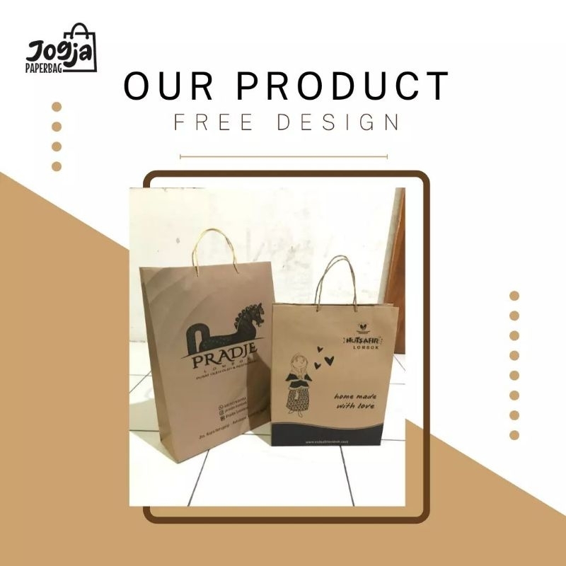 Jual Paper Bag Custom Isi 100pcs Bahan Kraft Coklat 125 - Tas Kertas ...
