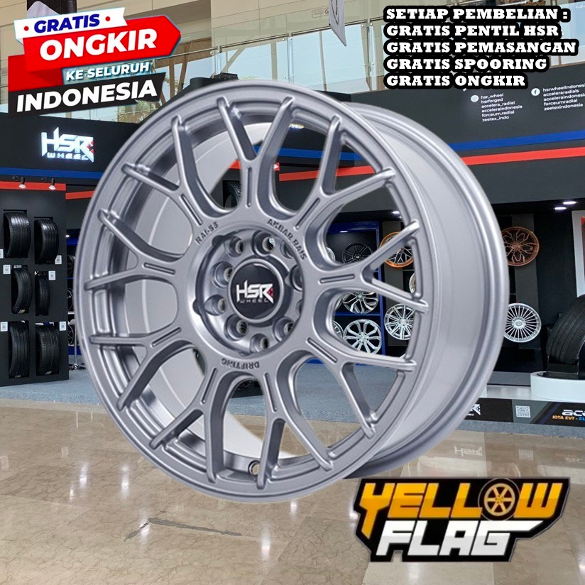 Jual VELG MOBIL RACING HSR RAI-S5 RING 16 R16 PCD 5X100-114,3 LEBAR 7 ET 42 MATE GREY | Shopee ...