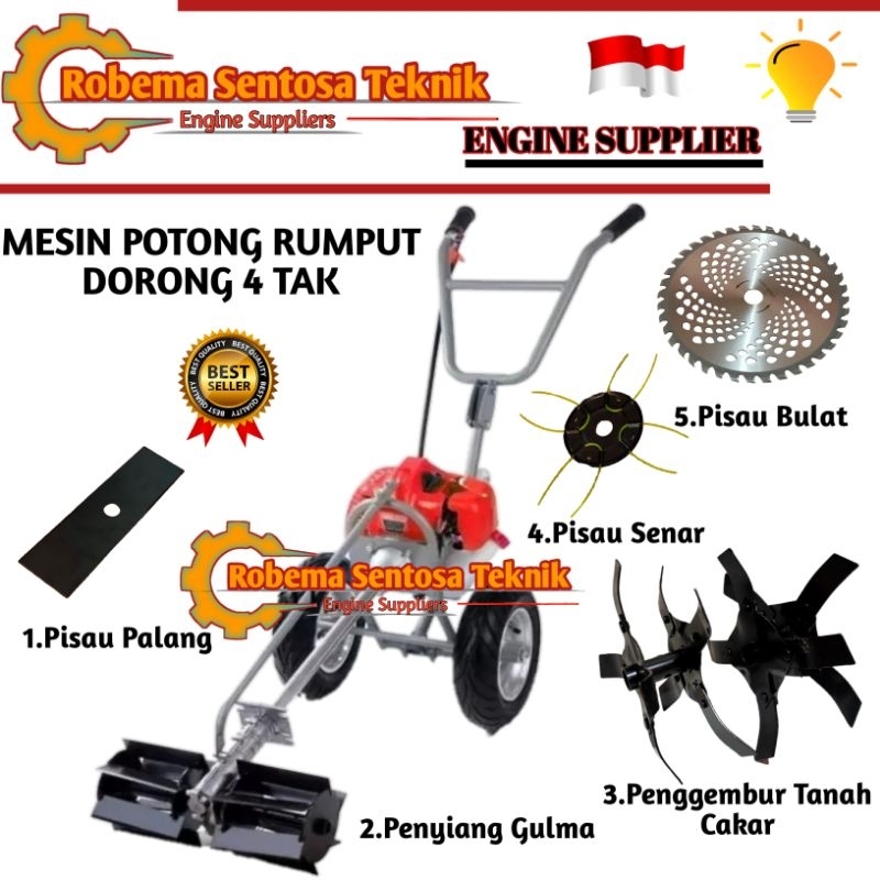 Jual Mesin potong rumput dorong 4 tak 5 in 1 | Shopee Indonesia