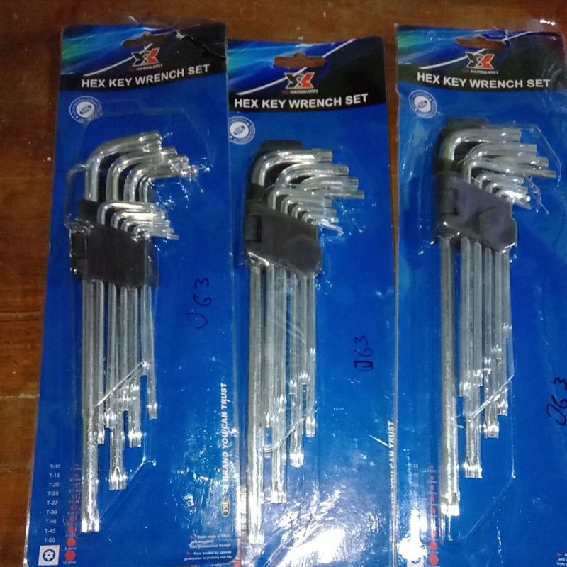 Jual KUNCI L BINTANG SET 9PCS HEX KEY WRENCH SET | Shopee Indonesia