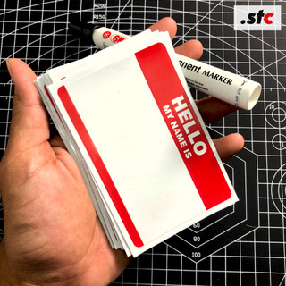 Jual (isi 18 lembar) Sticker Hello My Name is Polos stiker Tagging ...