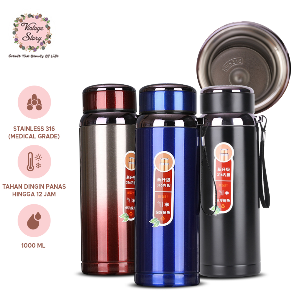 Jual Tumbler Termos Stainless Steel 316 Travel Tahan Panas Dingin Vacum ...