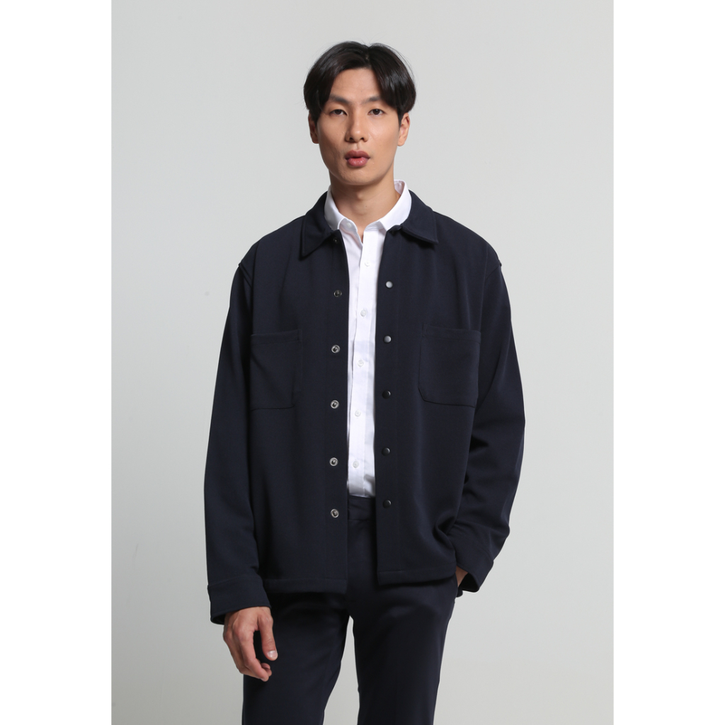 Jual VALINO Jaket Overshirt Pria Biru Navy - V-BBCO11-M9 | Shopee Indonesia