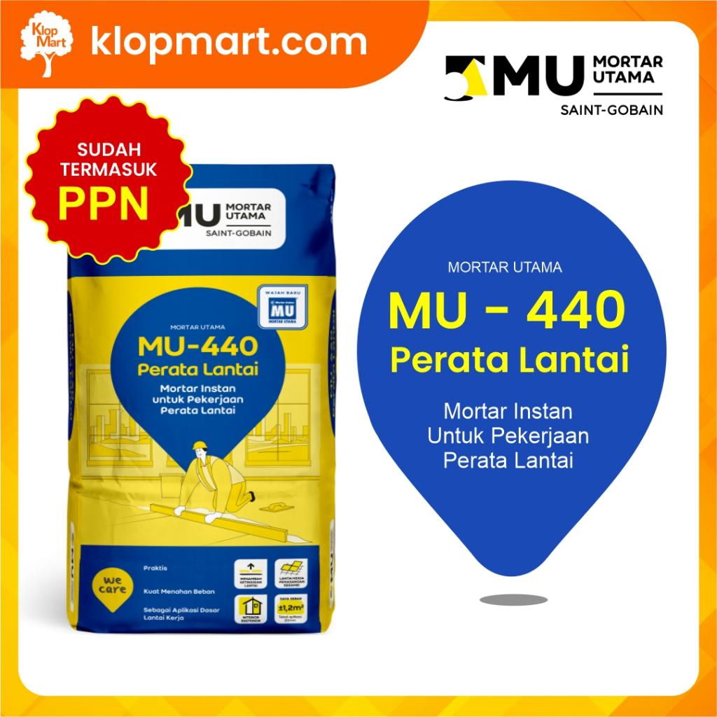 Jual Mortar Utama MU-440 Perata Lantai 40kg | Shopee Indonesia
