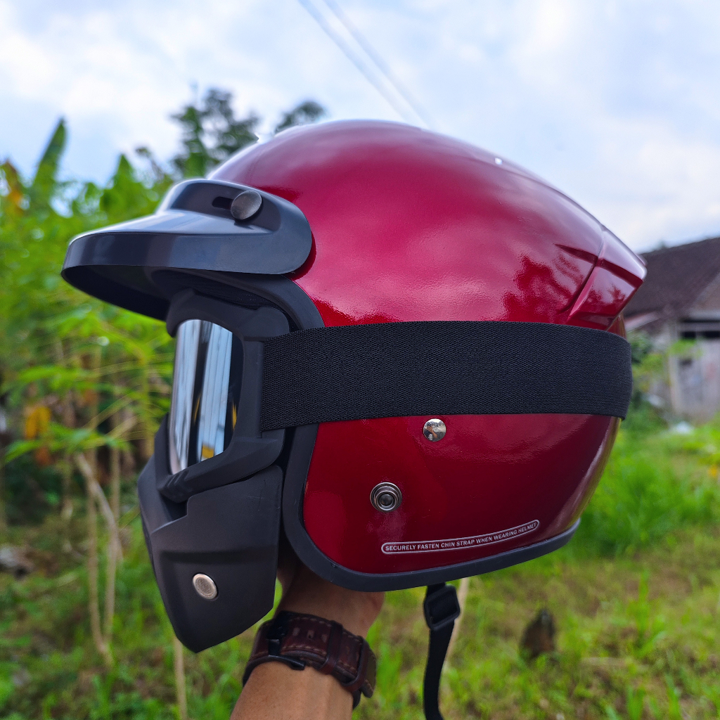 Jual HELM BOGO RETRO KLASIK GOGGLE MASK TOPENG KAIROZ | Shopee Indonesia