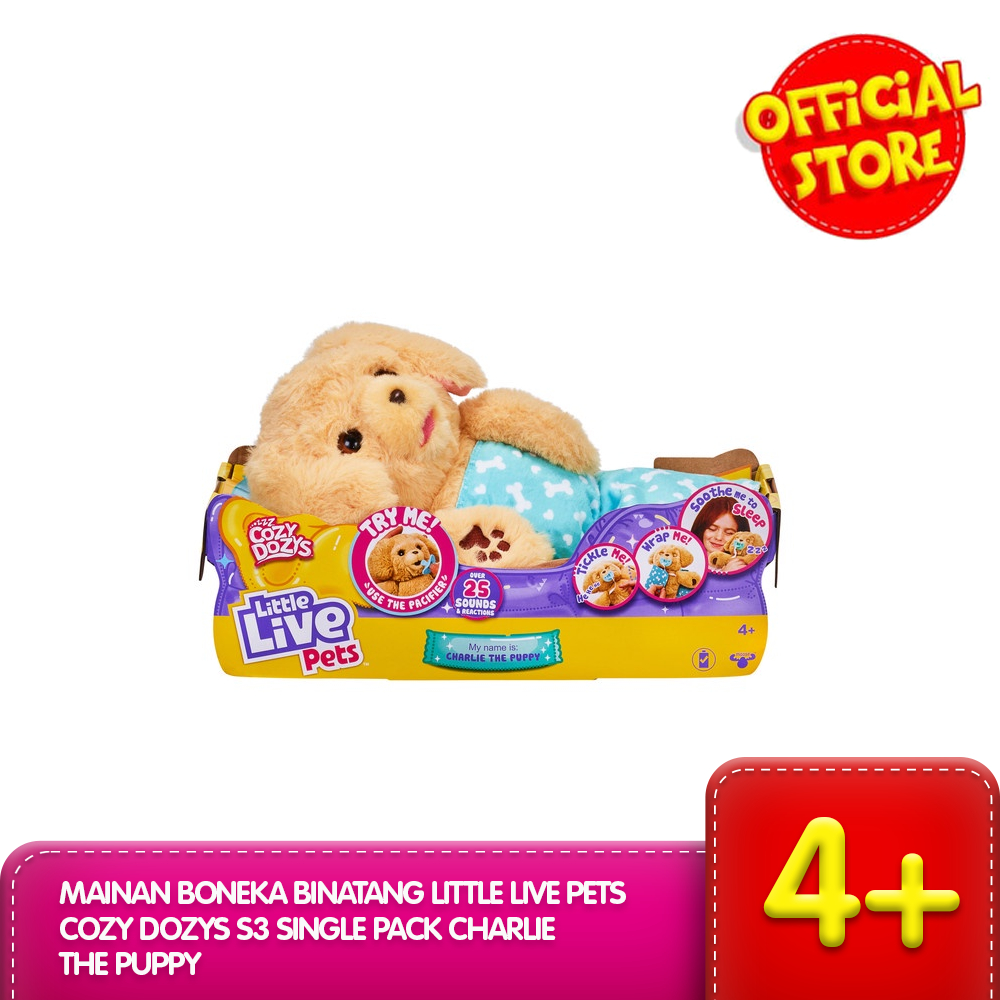 Jual Mainan Boneka Binatang Little Live Pets Cozy Dozys S3 Single Pack Charlie The Puppy ...