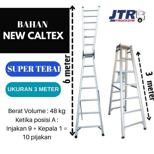 Jual Tangga Lipat Aluminium 3 Meter bahan New Caltex ( Kuat & Tebal ...