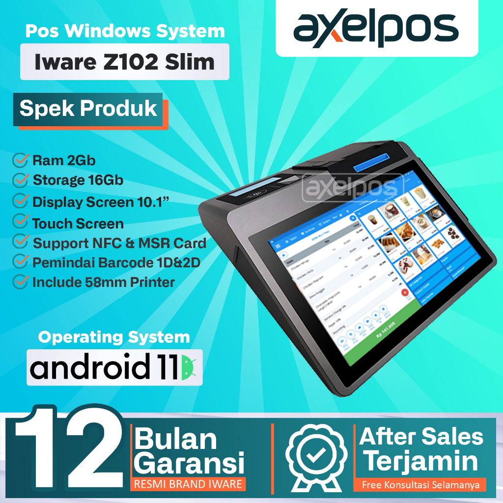 Jual Axelpos Android Pos System Mesin Kasir Android Touchscreen Iware Z102 | Shopee Indonesia