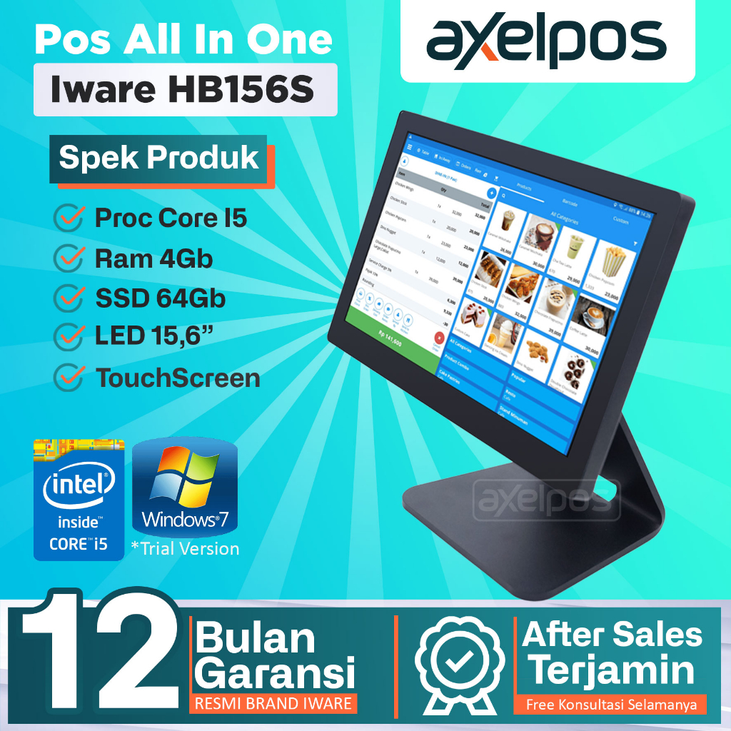 Jual Pos All In One Mesin Kasir Touchscreen pos System Iware HB156S | Shopee Indonesia