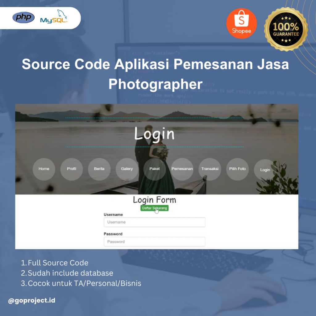 Jual Source Code Aplikasi Pemesanan Jasa Photographer | Shopee Indonesia