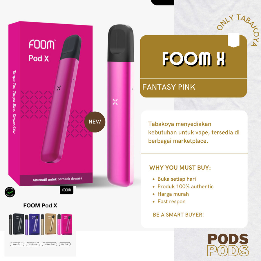 Jual FOOM POD X KIT HOT PINK 580mAh AUTHENTIC BY FOOMLAB | Shopee Indonesia
