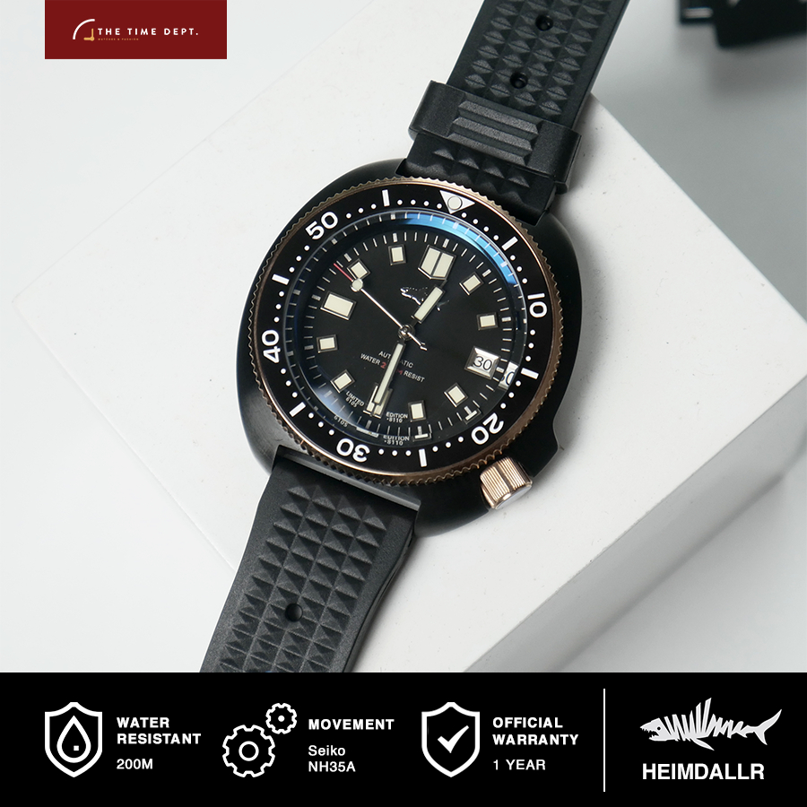 Jual Heimdallr HMSC11 PVD Black Gold Seiko NH35A Seiko Turtle Jam ...