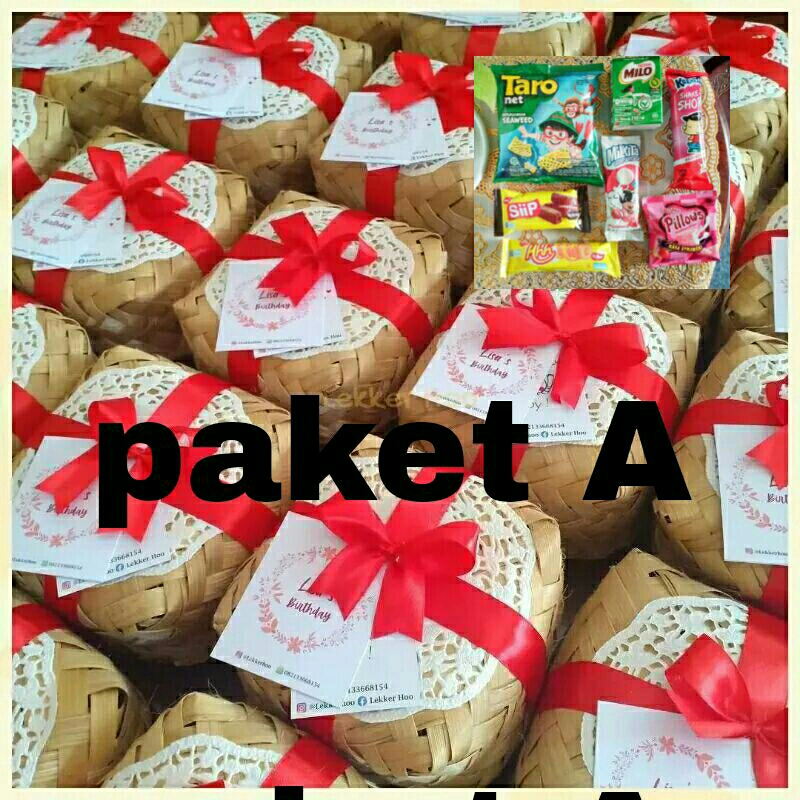 Jual HAMPERS KERANJANG ROTAN / PAKET SOUVENIR ULANG TAHUN / BESEK BAMBU ...