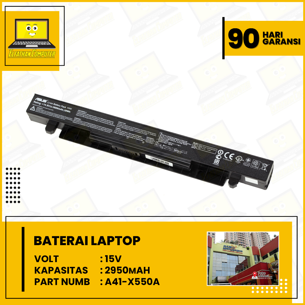 Jual Baterai Laptop Asus A450, A450C, A450L, A450CA, A550, X450, X450C ...