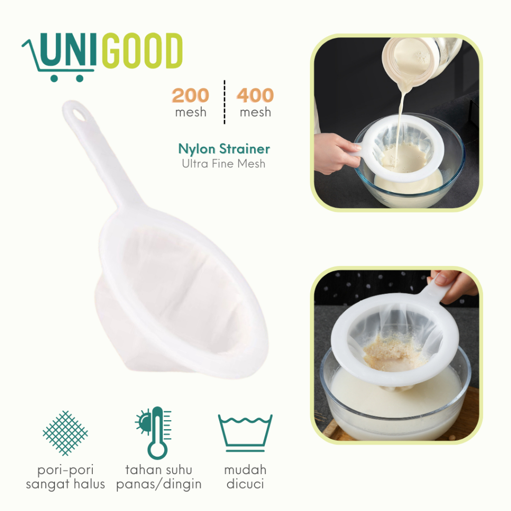 Jual UNIGOOD - Ultra Fine 400 Mesh Nylon Filter Strainer Kain Saringan ...