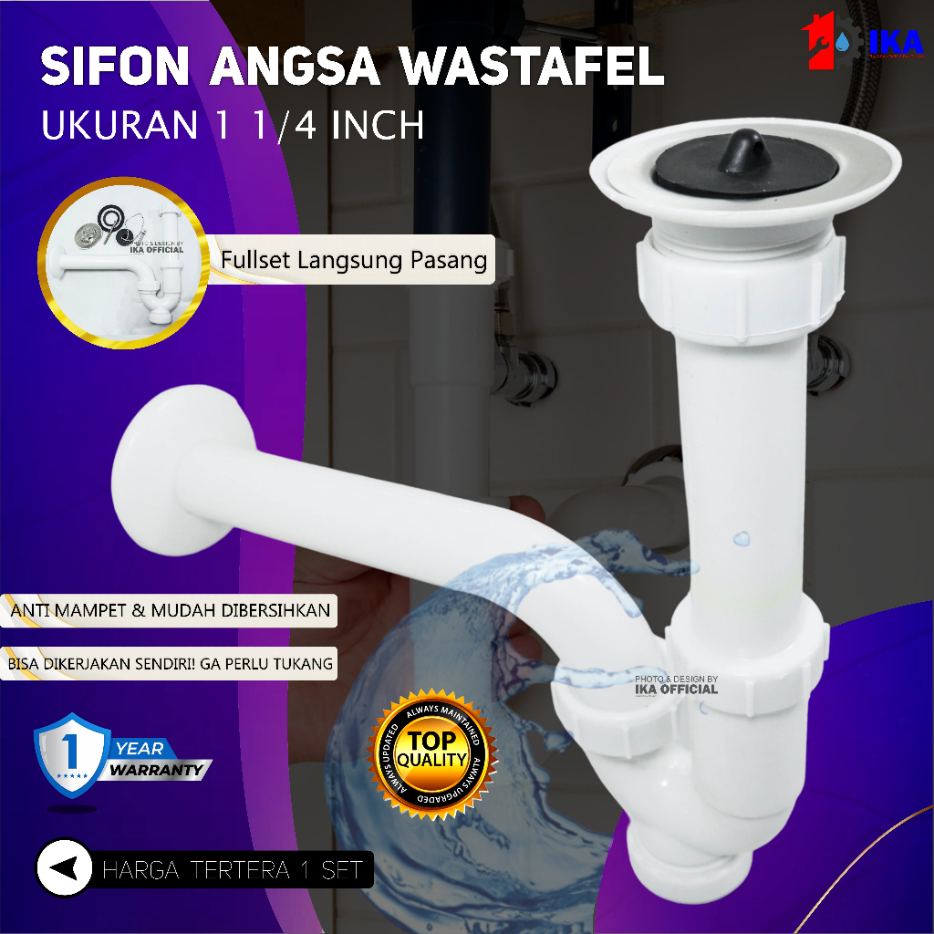 Jual Sifon Leher Angsa PVC Set Pembuangan Air Afur Wastafel Plastik ...